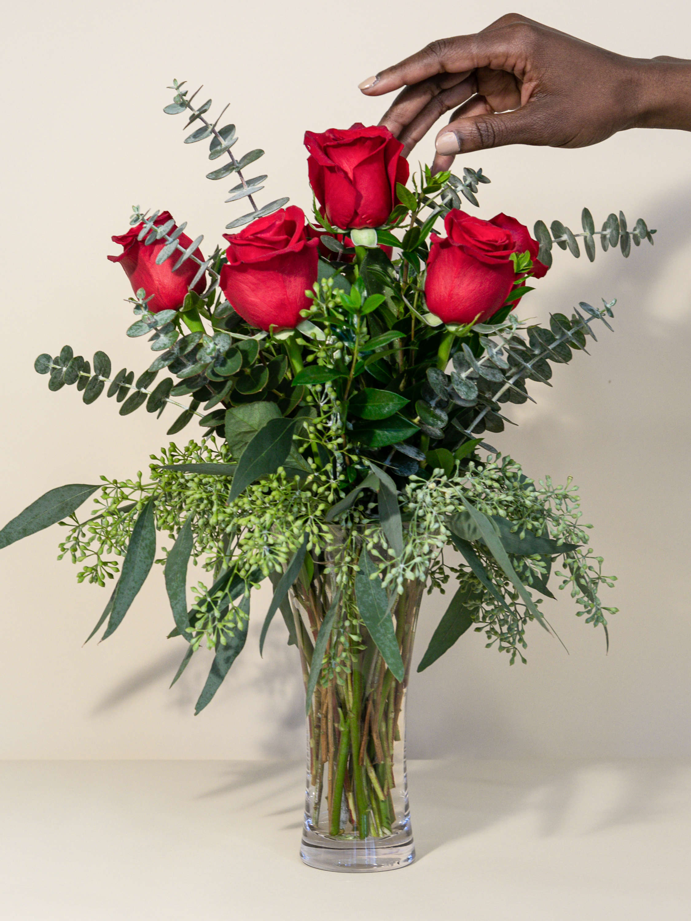 Six Roses Any Color - Half Dozen Roses Los Angeles - Same Day Delivery