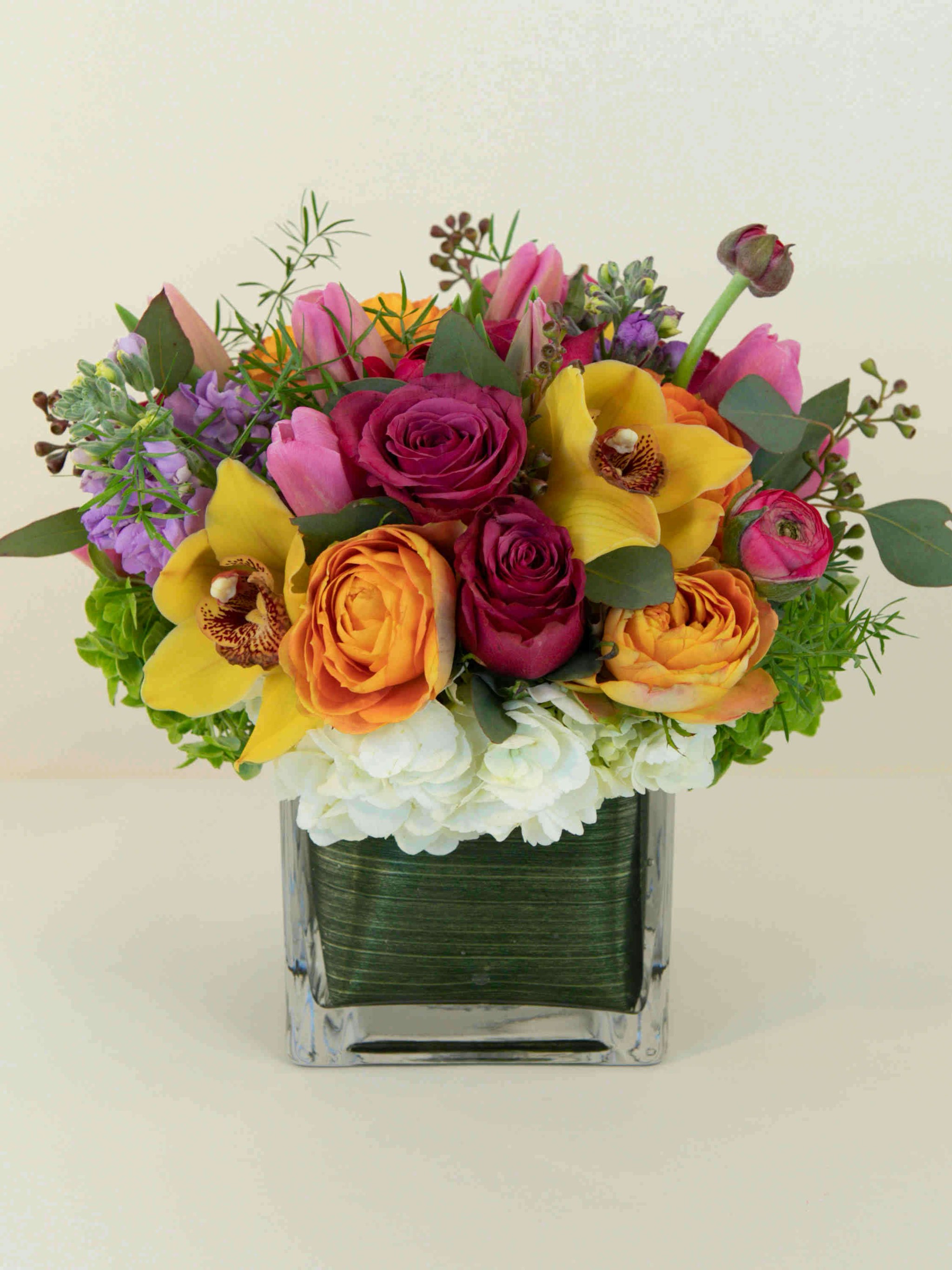 Cute Cube of Color | Beverly Hills Flower Delivery | French Florist