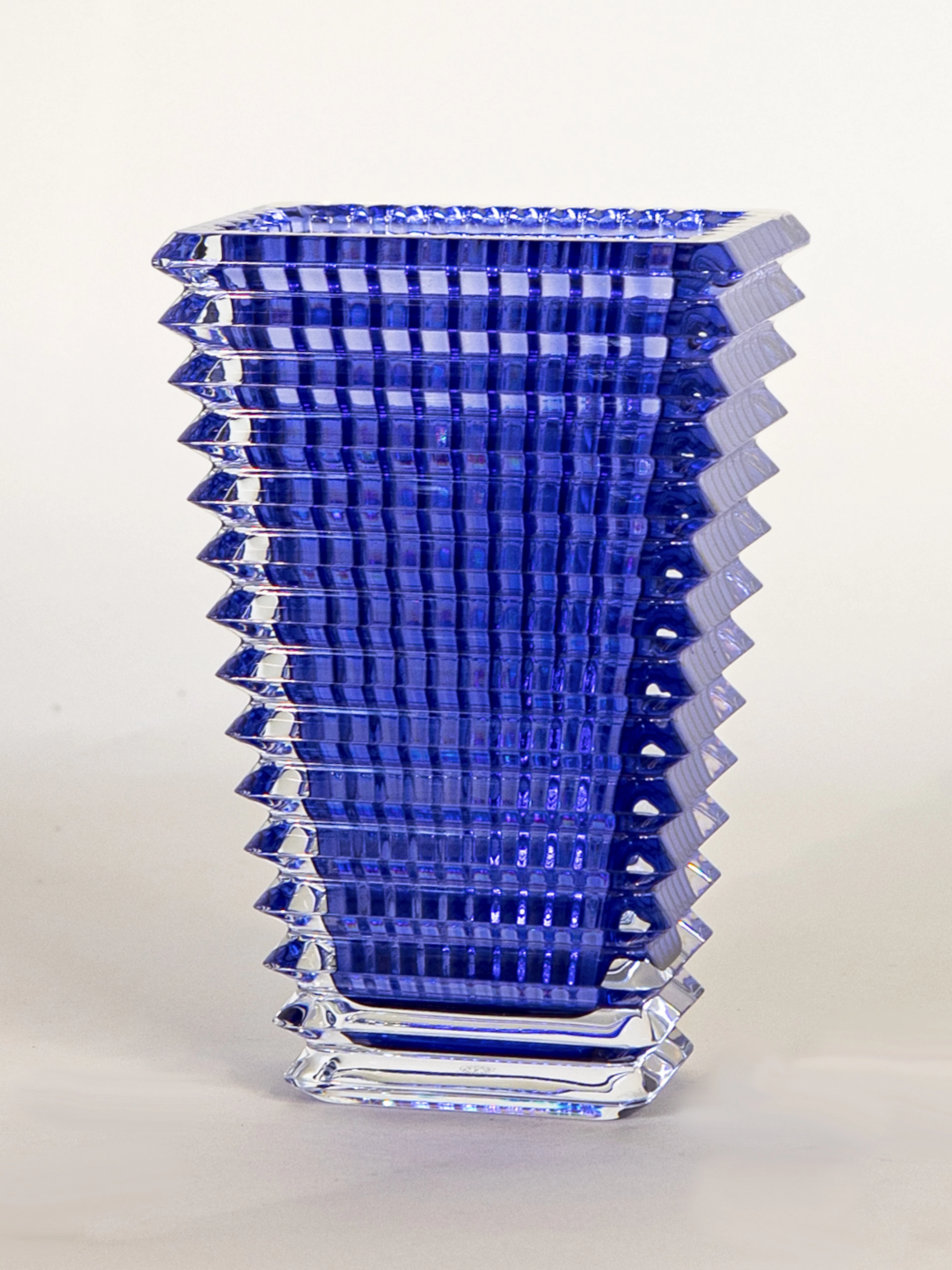 Baccarat Blue Eye Vase Rectangular | French Florist